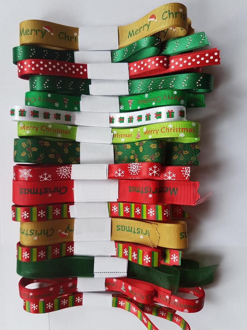 JEMPAK UK® Mixed Xmas ribbon offcut bundle - Contains 10 different 1 ...